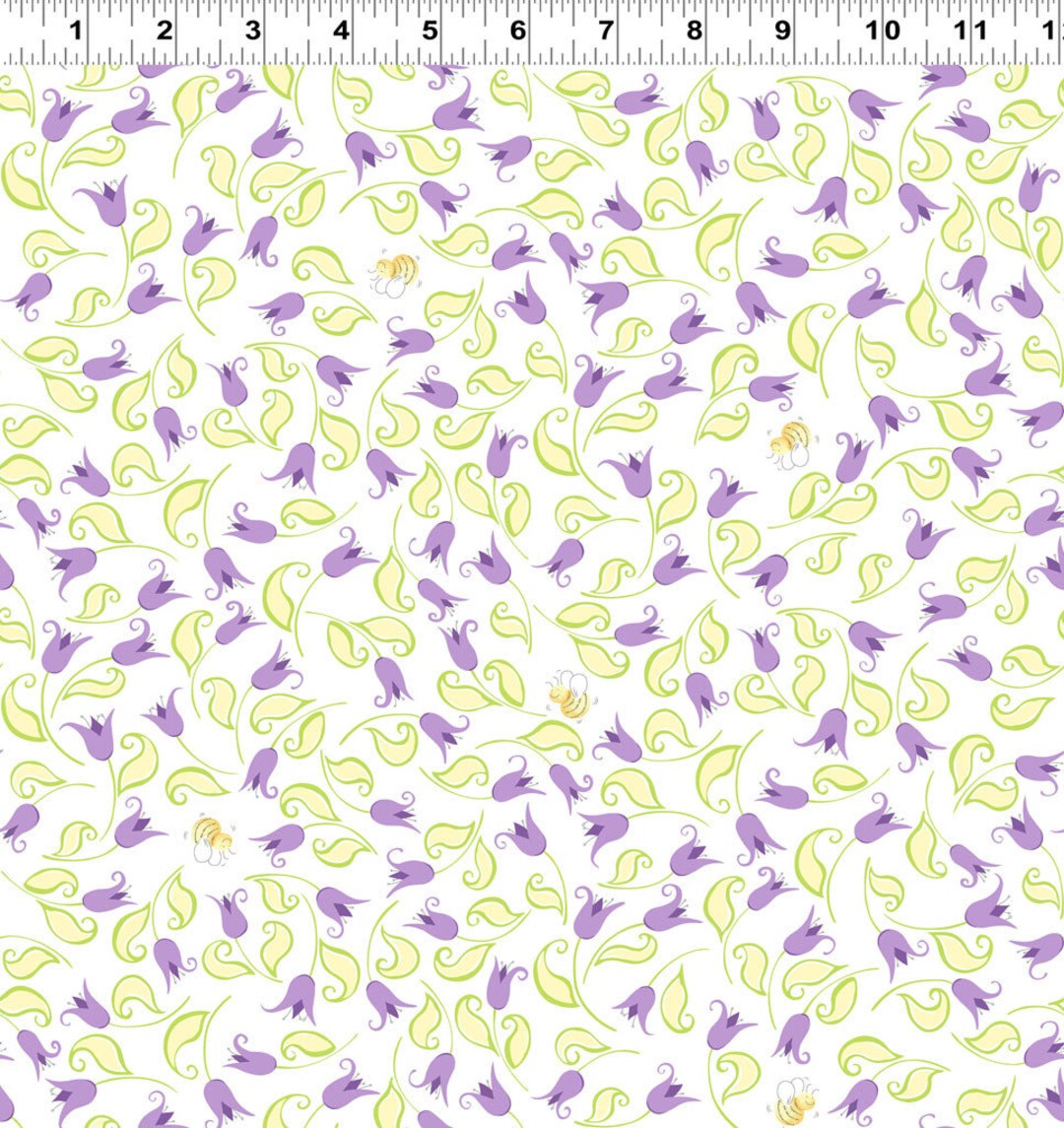 Susybee Birds Buddies Mini Tulips and Bees Light Aubergine Sb20383-660 ...
