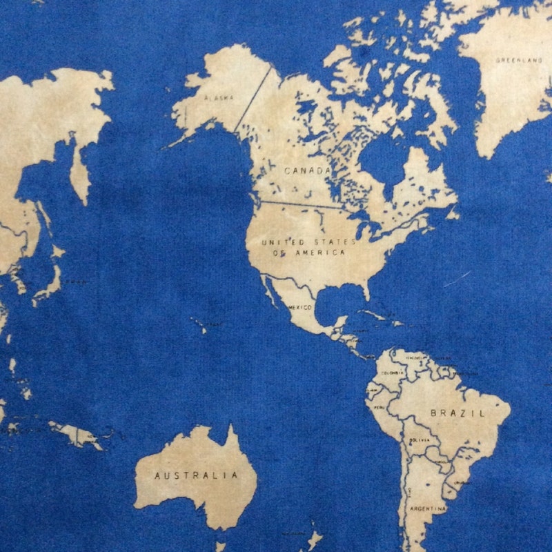 Ocean Map Fabric - Etsy