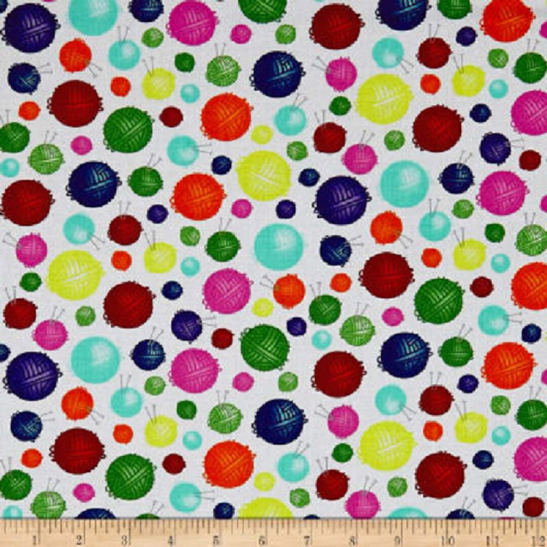 Llama Yarn Toss White Background Llama Bo Bama Cotton Quilting Fabric 1 ...