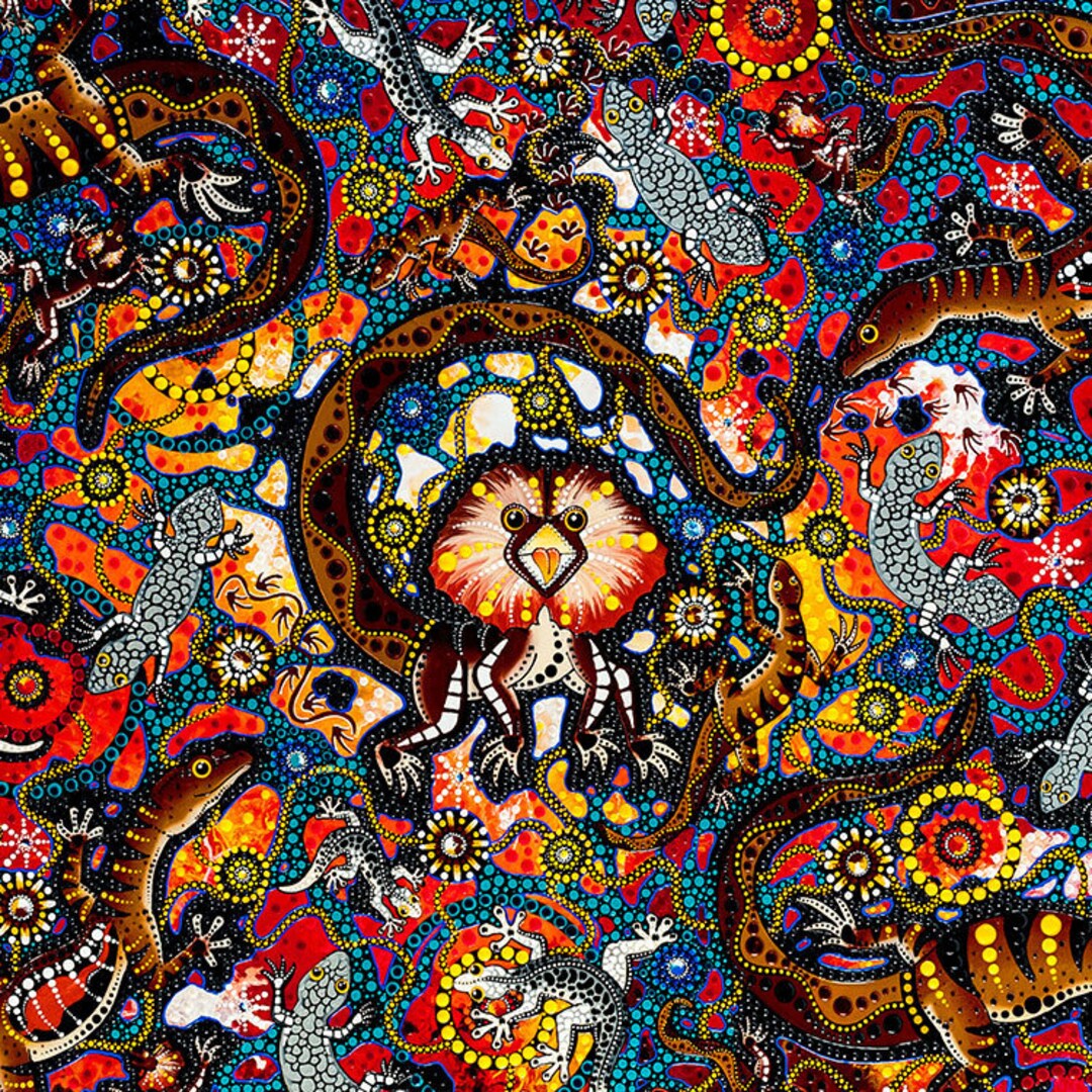 Aboriginal Art Spirit of the Bush 2 Sleepy Lizard-milumanu Cotton ...