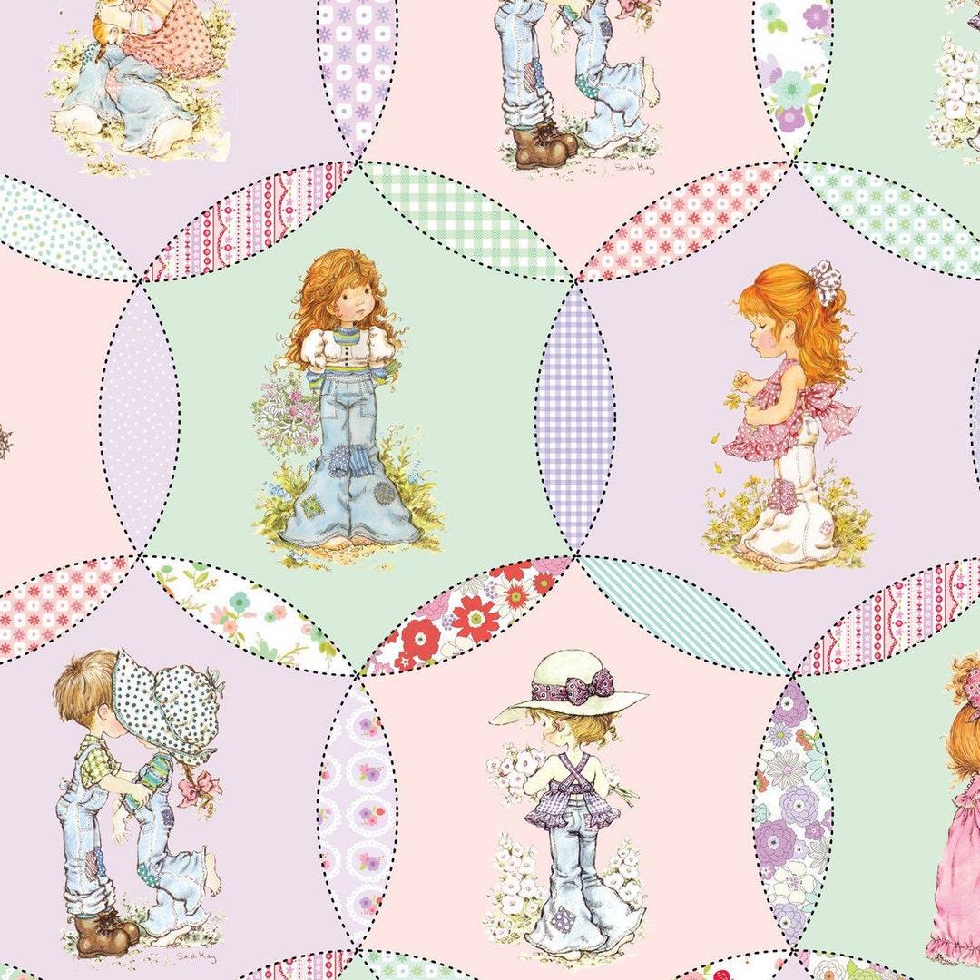 Sarah Kay With Love Characters Circles DV5053 Cotton Quilting Fabric 1/ ...