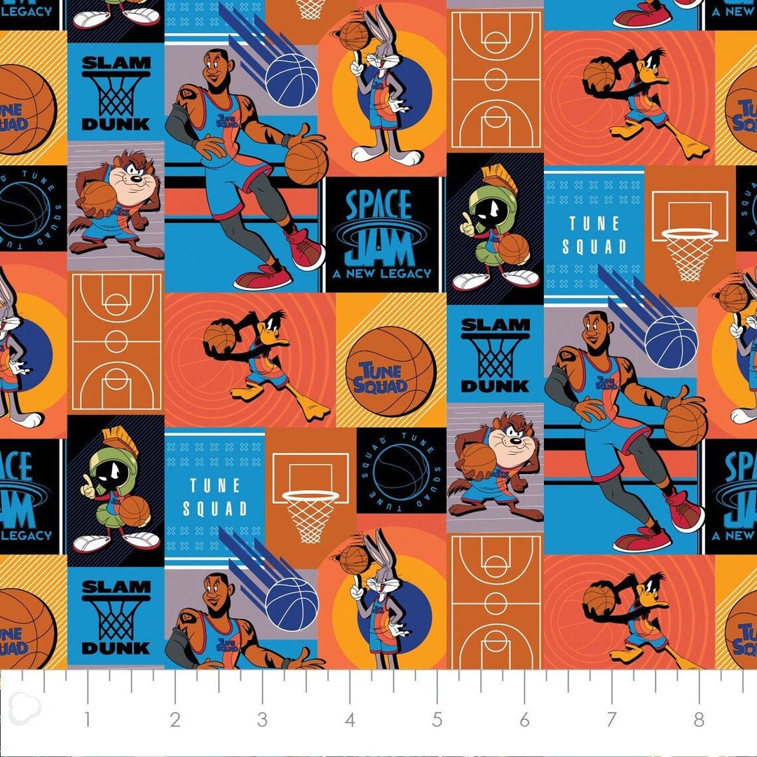 Space Jam Slam Dunk Multi 23550103-1 Cotton Quilting Fabric 1/2 YARD - Etsy