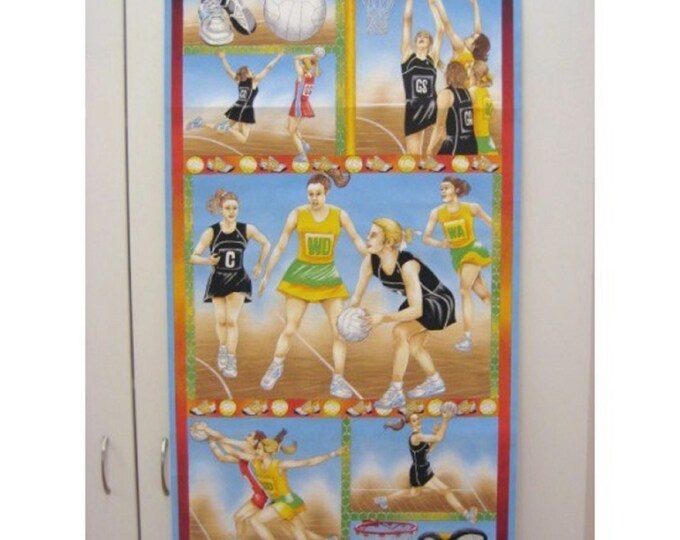 Basketball Netball Girls on Court Cotton Craft Quilting Fabric Panel - Etsy
