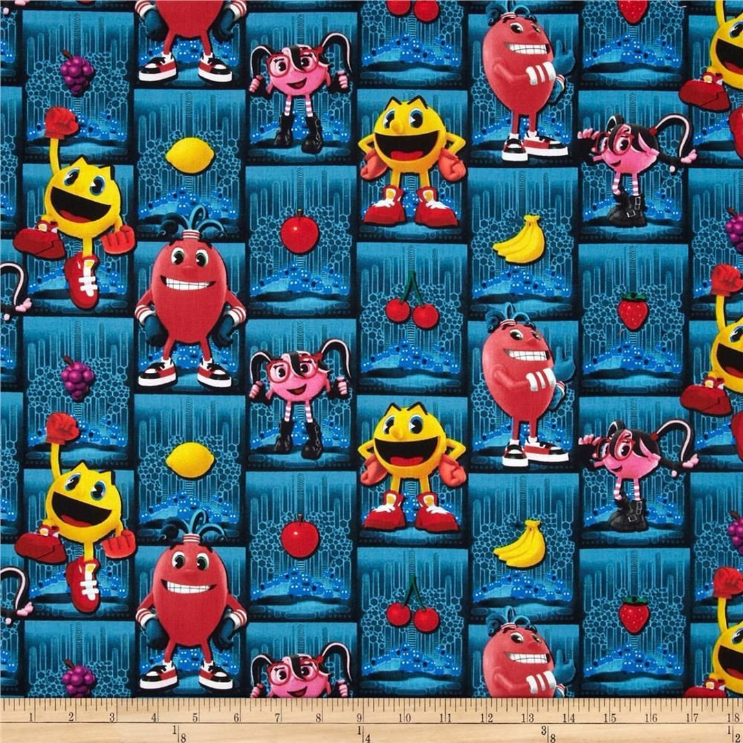 Pac-man Patch Multi Cotton Quilting Fabric 1/2 YARD - Etsy