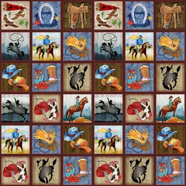 Rodeo Blocks Fabric - Etsy