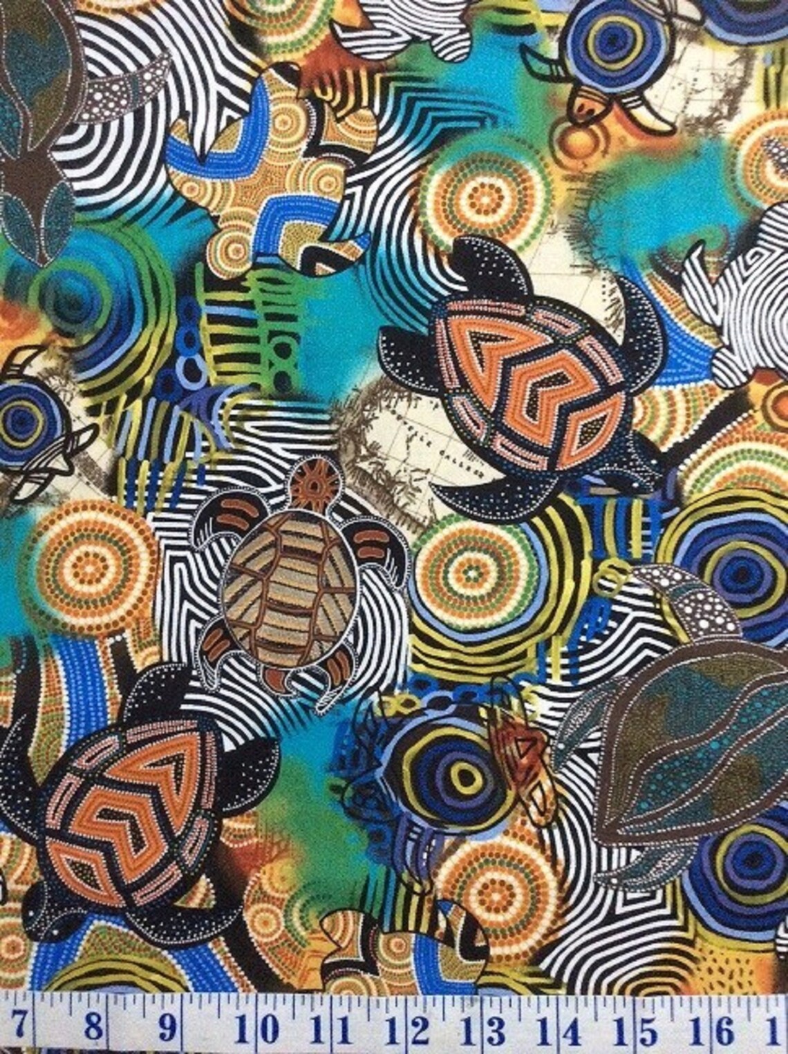 Sea Turtles Tossed Multi 112-28511 Cotton Quilting Fabric 1/2 - Etsy