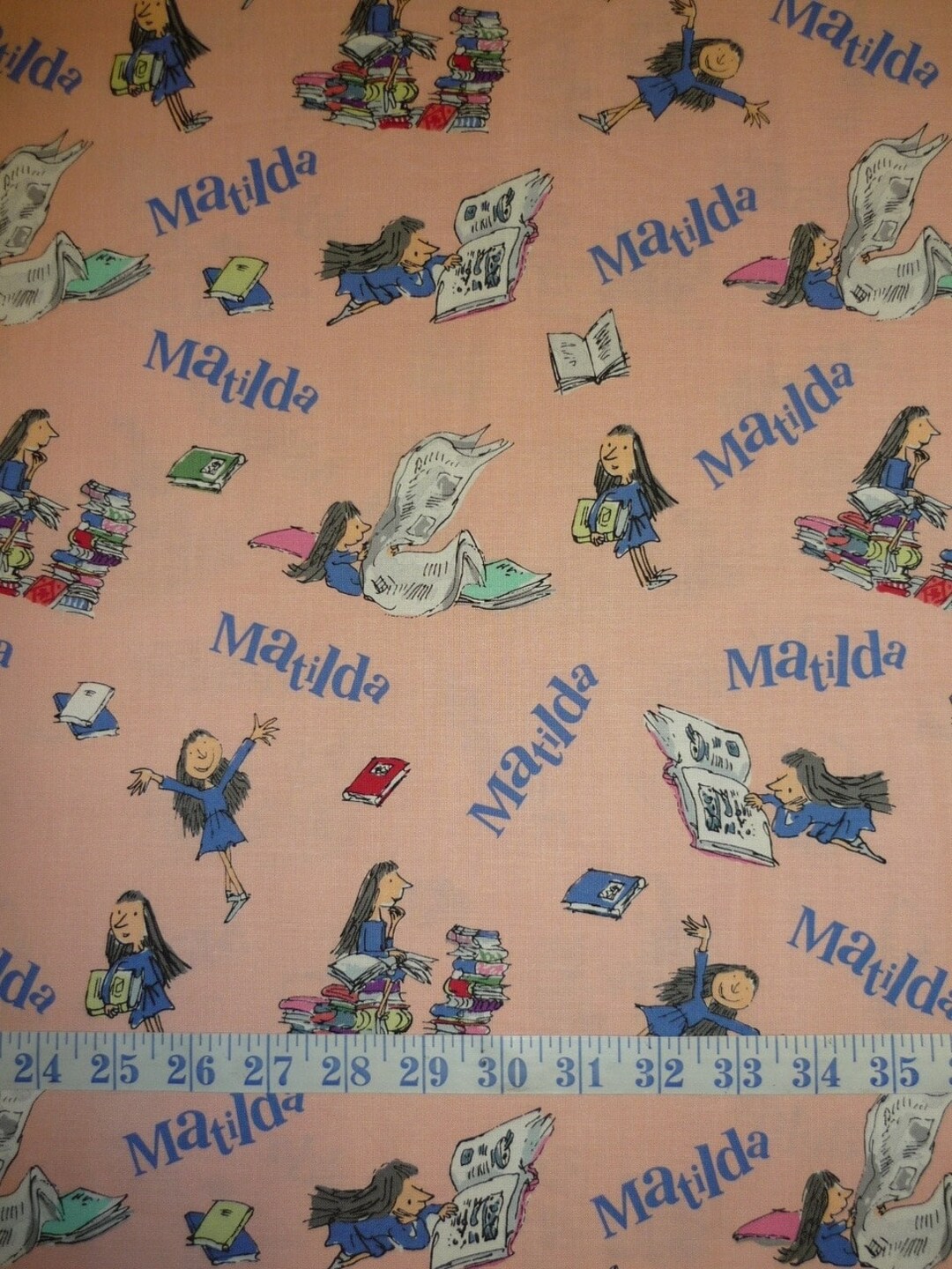 Matilda Roald Dahl Main Coral Cotton Quilting Fabric 1/2 YARD - Etsy UK