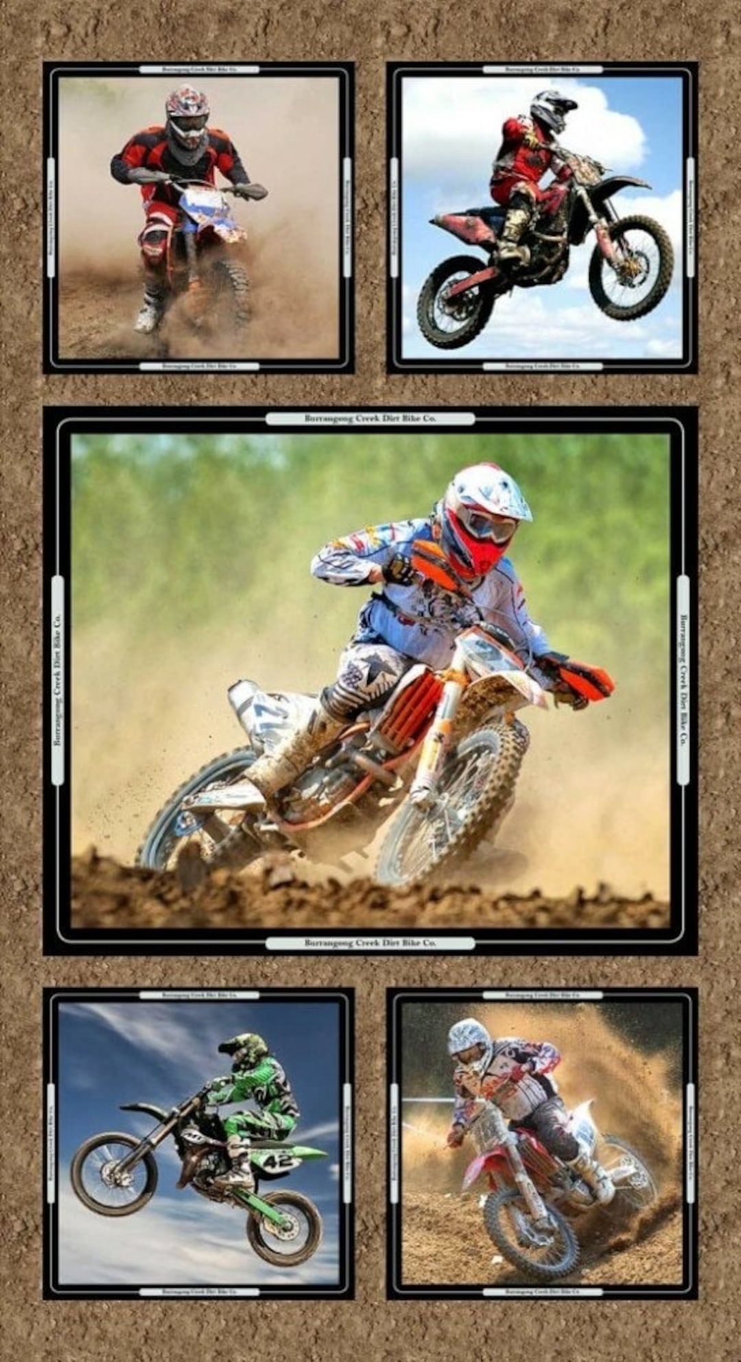 Dirt Bikes Motorbikes Collage Cotton Quilting Fabric Panel - Etsy