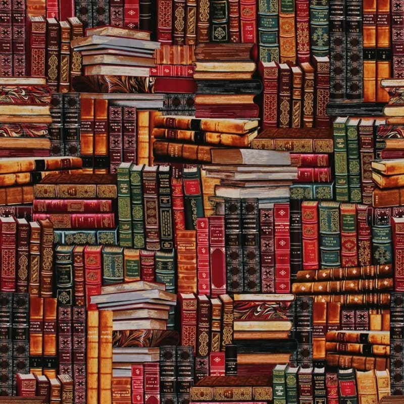 Library Book Fabric - Etsy