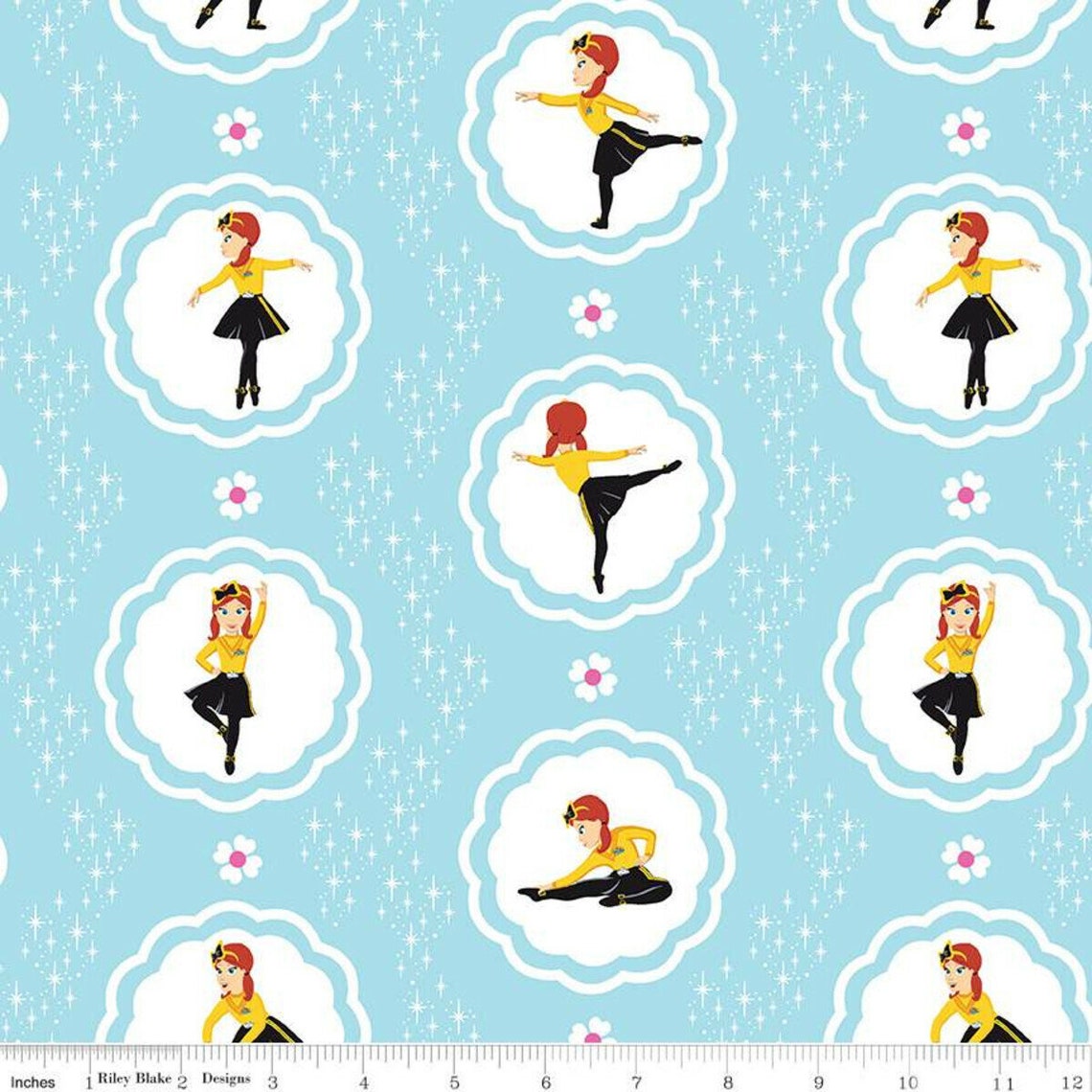 The Wiggles Ballet Emma Cameos Blue Cotton Quilting Fabric 1/2 YARD - Etsy