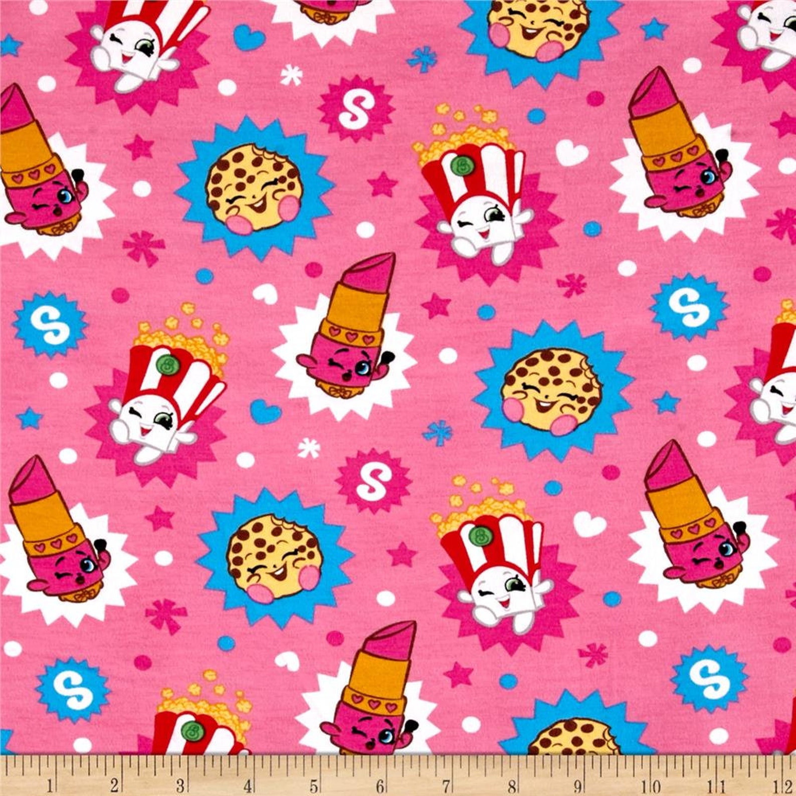 Shopkins Lippy Lip Moose Toss Pink Background STRETCH KNIT | Etsy