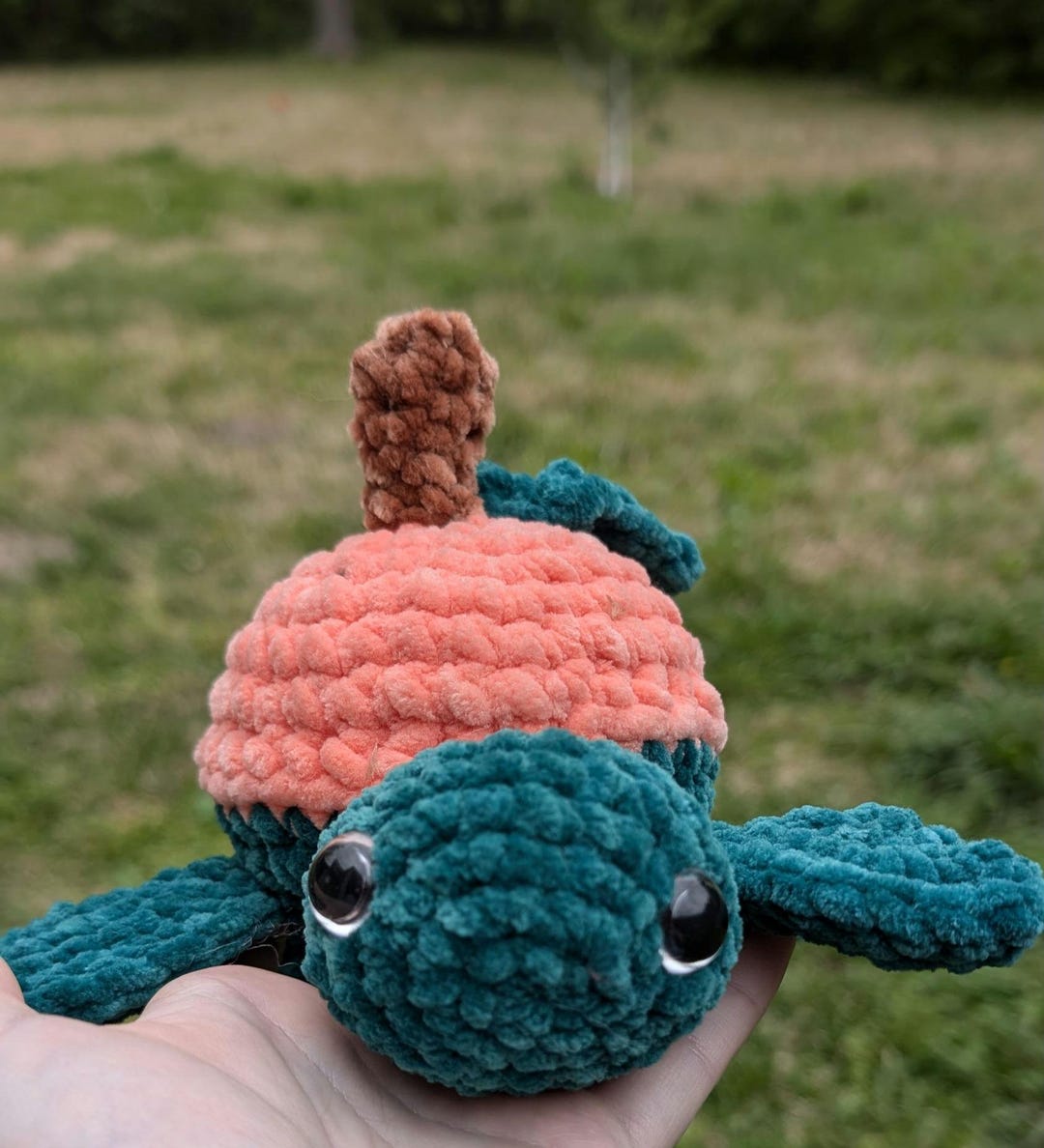 Crochet Mini Peach Sea Turtle, Crochet Turtle, Amigurimi - Etsy