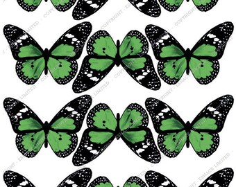 Cakeshop 12 X PRE-CUT Green Butterfly Edible Cake Toppers | Etsy