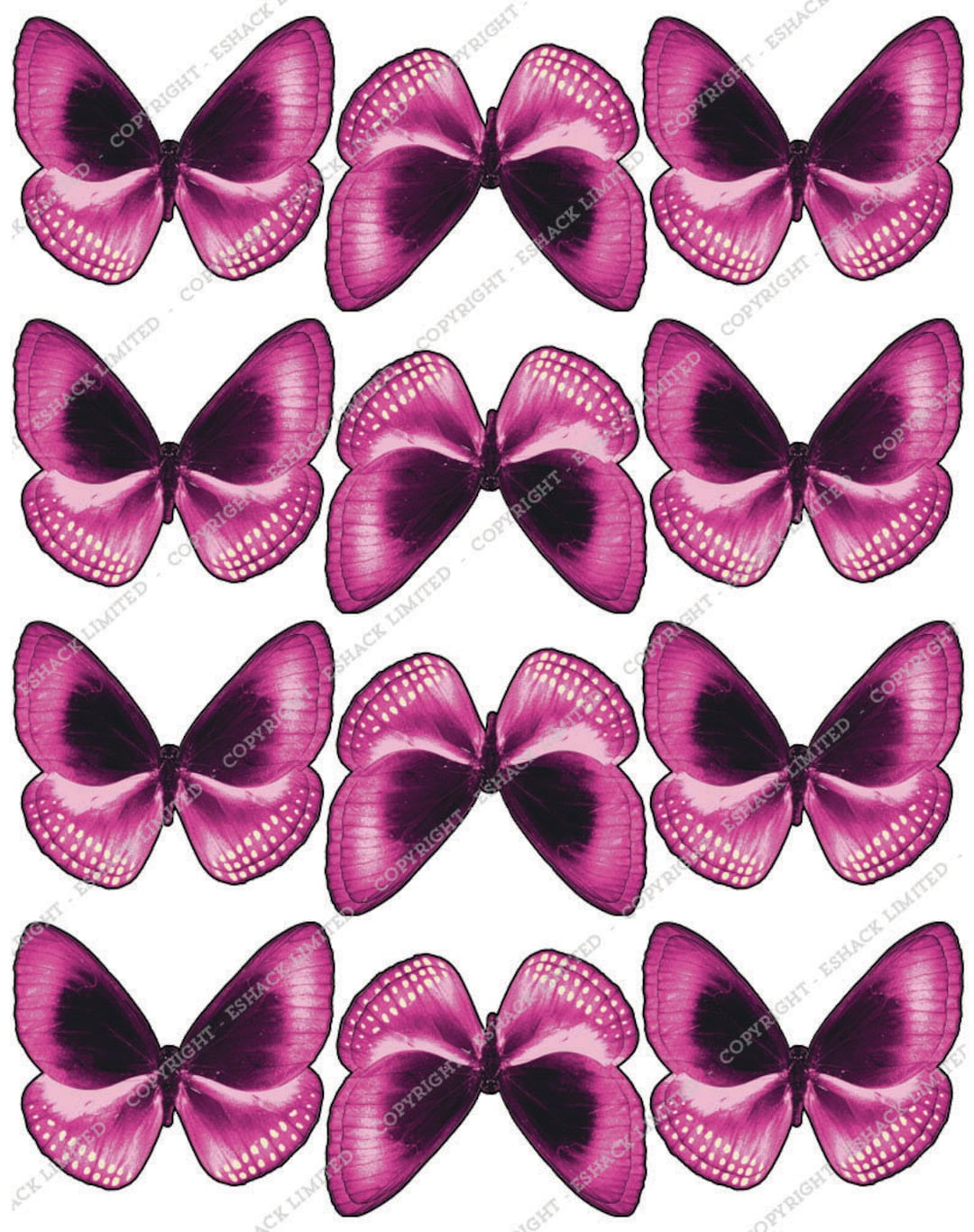 Cakeshop 12 X PRE-CUT Pink Butterfly Edible Cake Toppers BT032 - Etsy