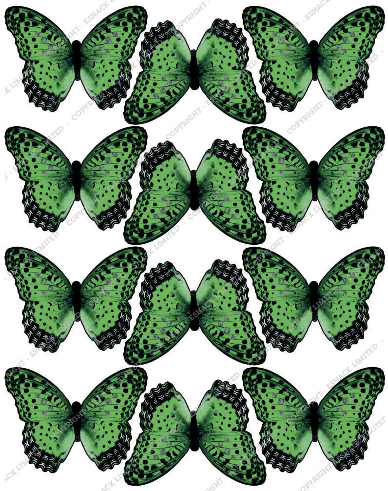 Cakeshop 12 X PRE-CUT Green Butterfly Edible Cake Toppers - Etsy