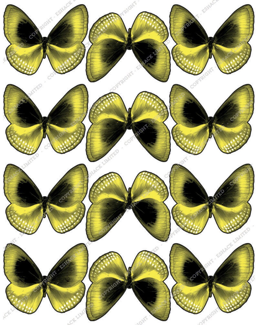 Cakeshop 12 X PRE-CUT Yellow Butterfly Edible Cake Toppers BT039 - Etsy