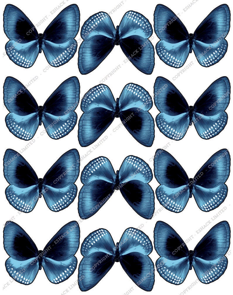 Blue Butterfly Cake Topper Printable