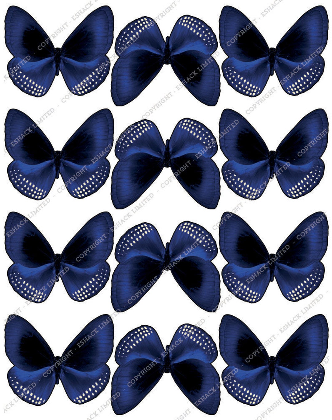 Cakeshop 12 X PRE-CUT Blue Butterfly Edible Cake Toppers BT028 - Etsy