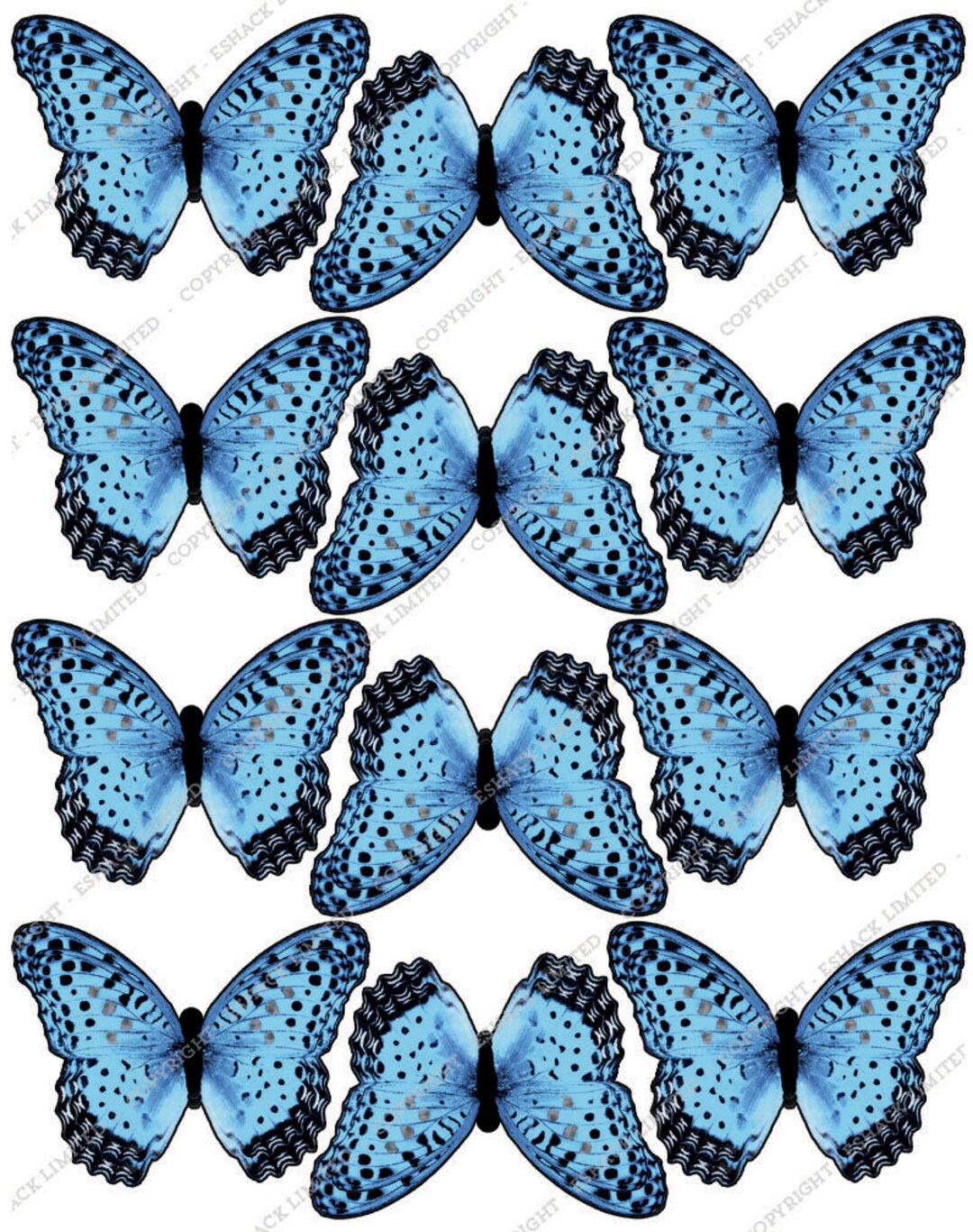 Cakeshop 12 X PRE-CUT Light Blue Butterfly Edible Cake Toppers BT006 - Etsy