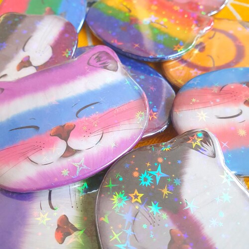 Cat Badges LGBTQ and Gender Identity Cats - Etsy