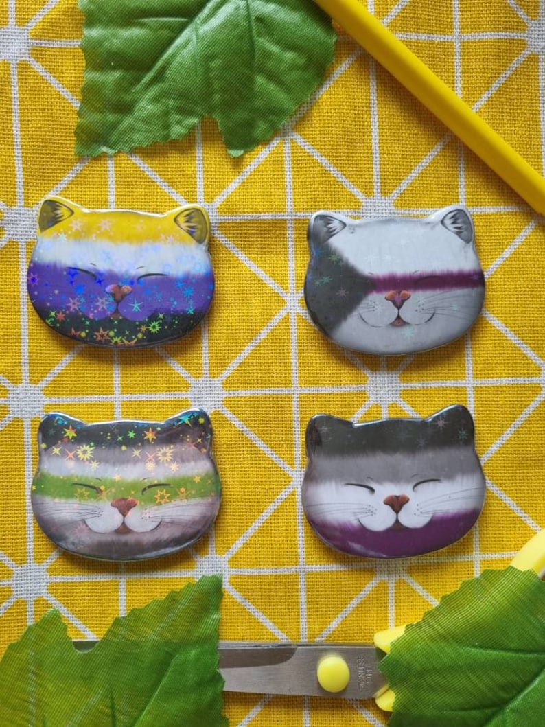 Cat Badges - LGBTQ+ and Gender Identity Cats - Etsy