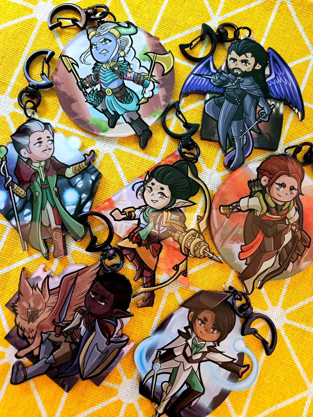 Dragon Age: the Veilguard Full Bleed Charms; Lucanis, Harding, Neve ...