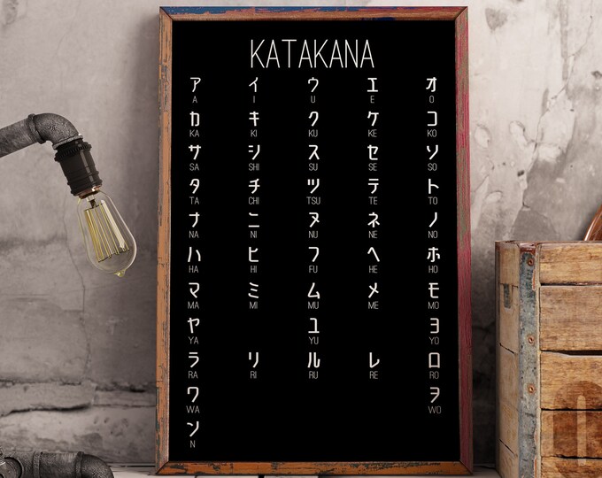 White Hiragana Poster, Hiragana Poster, Japanese Prints, Hiragana Wall ...