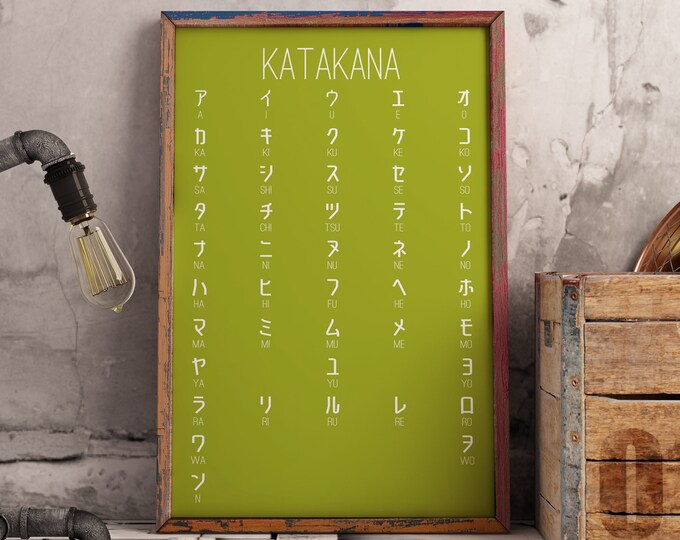 White Hiragana Poster, Hiragana Poster, Japanese Prints, Hiragana Wall ...