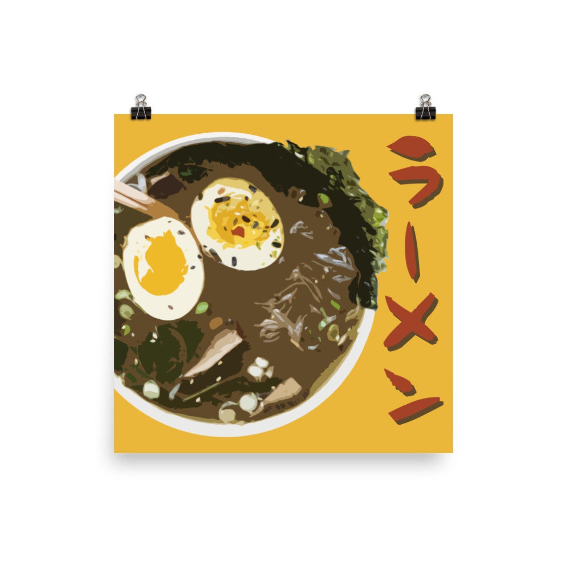 Ramen Poster Yellow, Japanese Food, Kitchen Poster, Anime Food, Anime ...