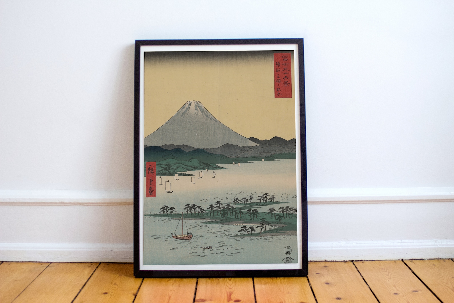 Mount Fuji Woodblock Print Poster, Miho, Mount Fuji, Japanese, Classic ...