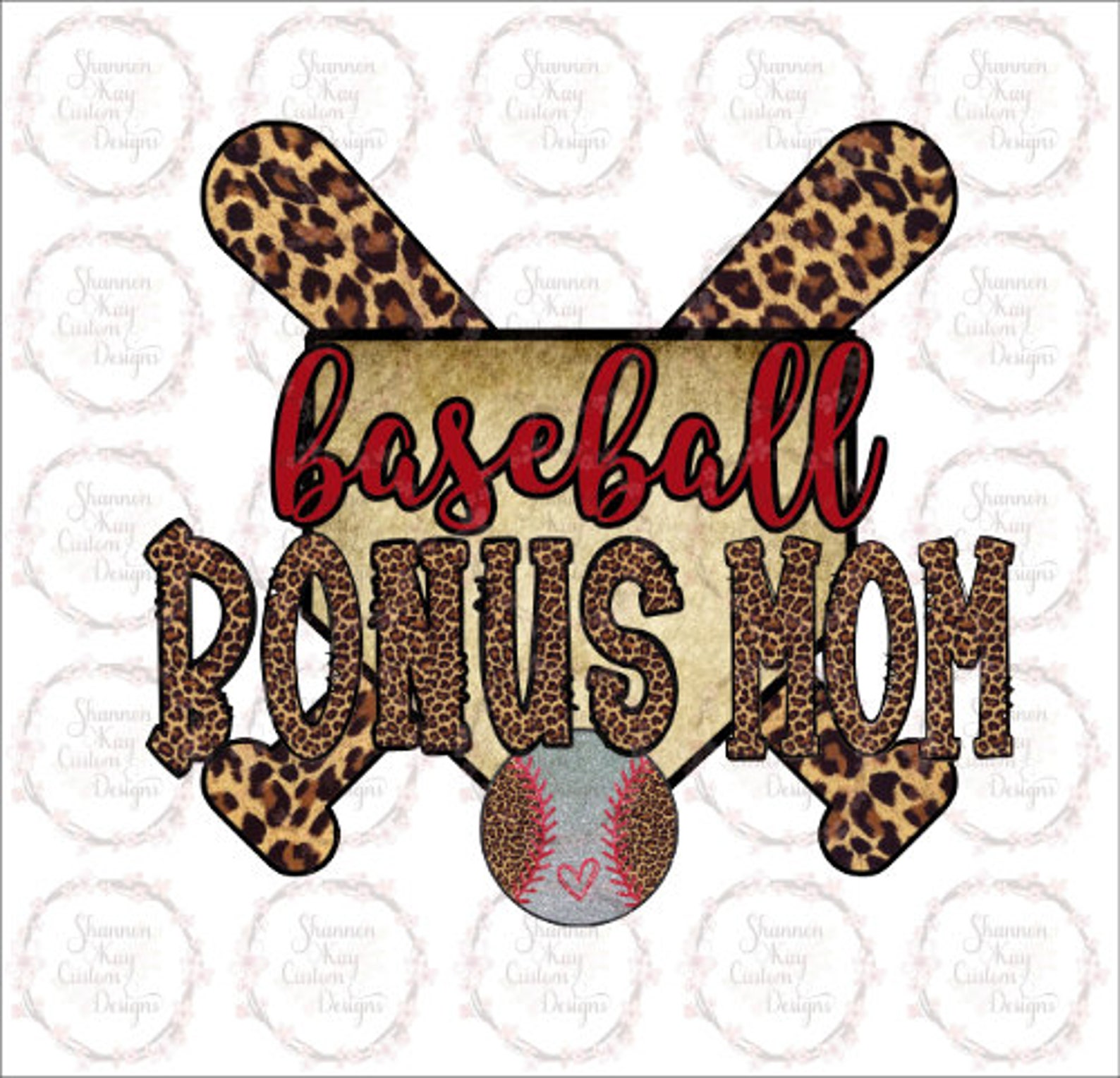 Baseball Bonus Mom Leopard PNG Télécharger Sublimation Design - Etsy France
