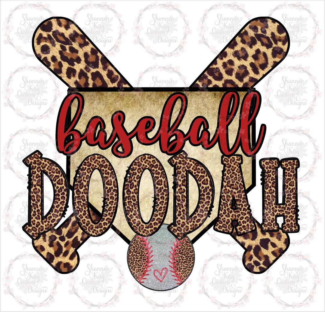 Baseball Doodah Leopard PNG Download Sublimation Design - Etsy