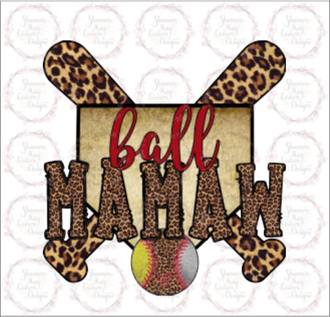 Softball Baseball Leopard Mamaw PNG Download T-shirt Sublimation Design ...