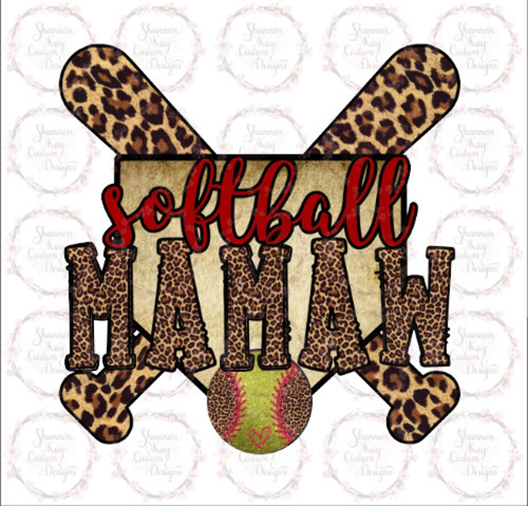 Softball Mamaw Leopard PNG Download Sublimation Design - Etsy