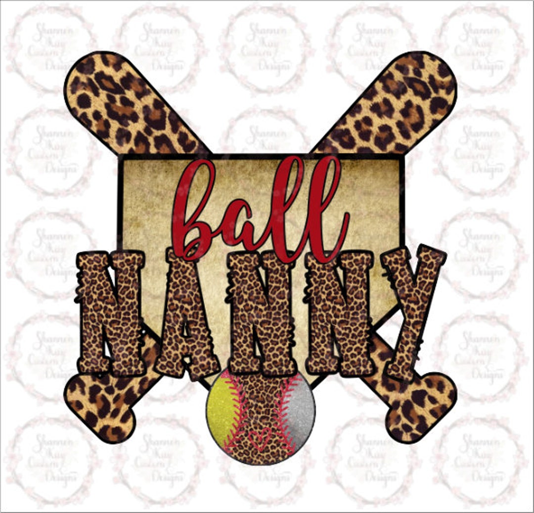 Softball Baseball Leopard Nanny PNG Download T-shirt Sublimation Design ...