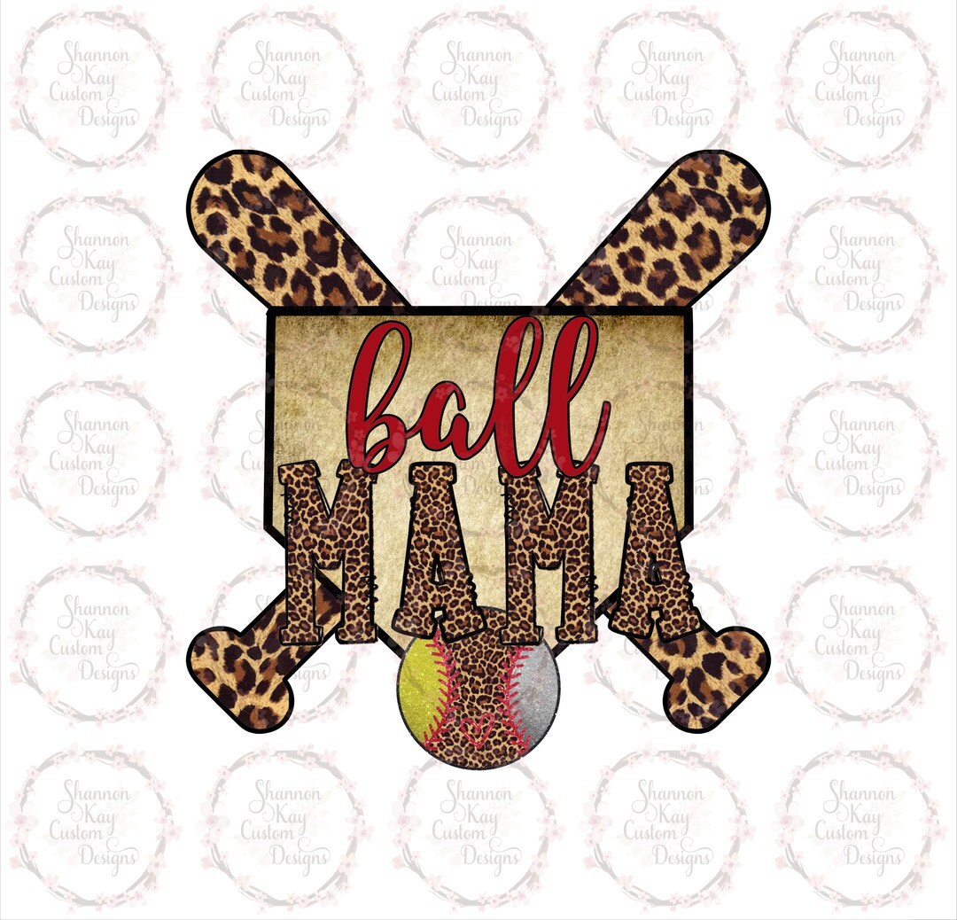 Baseball Softball Mama Leopard PNG Download Sublimation Design - Etsy