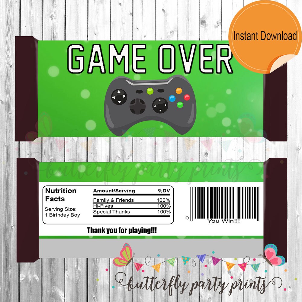 Gamer Candy Bar Wrapper - Etsy