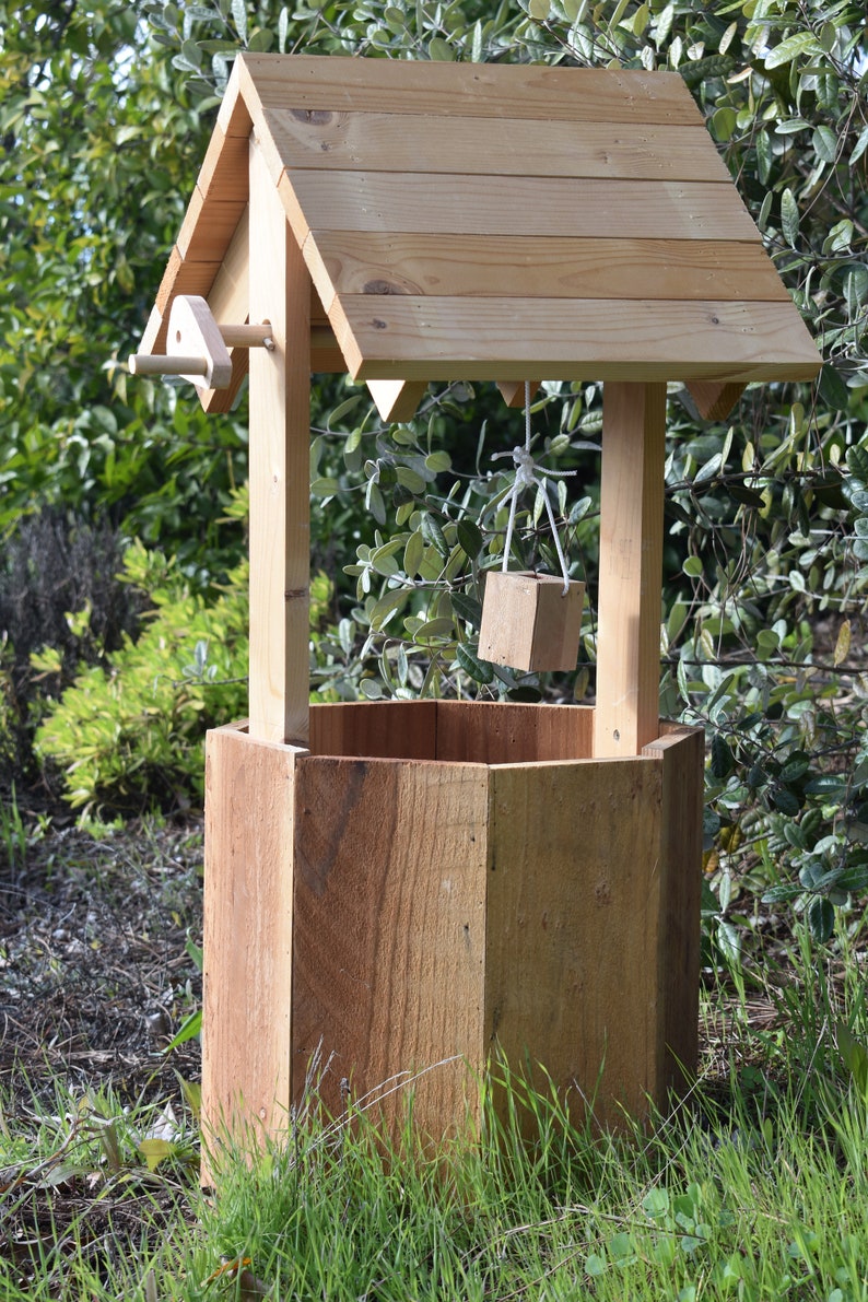 Small Wooden Garden Well Plans - Etsy