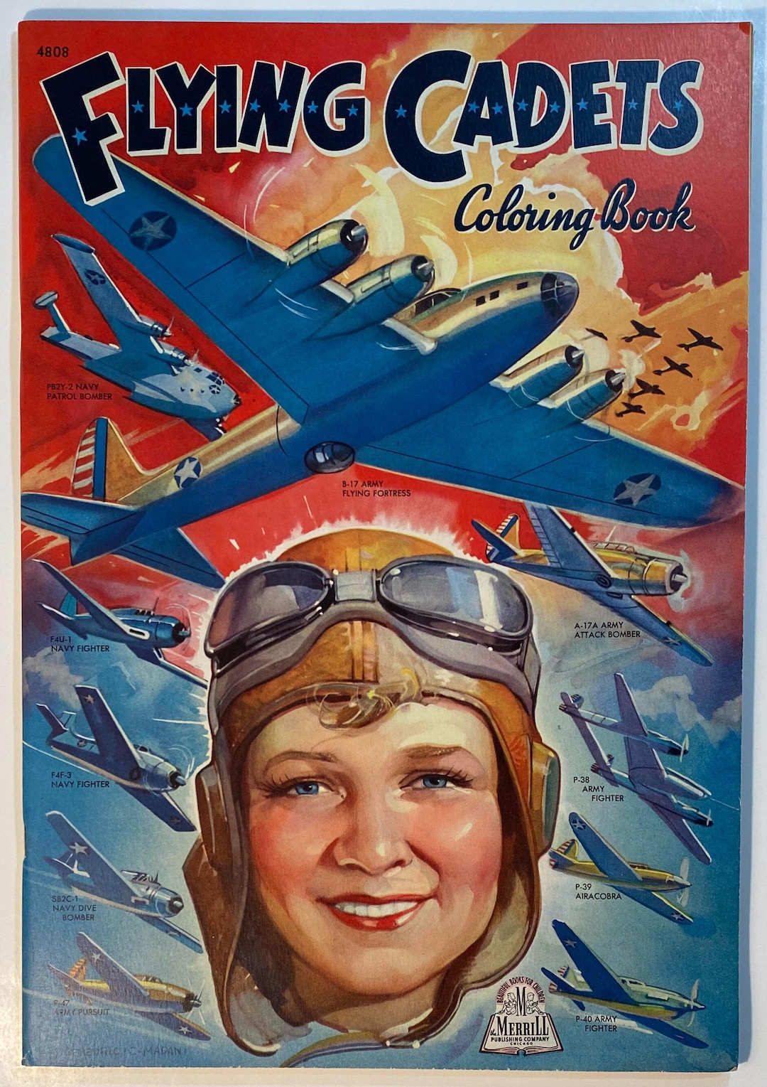 Vintage Flying Cadets Coloring Book by Merrill Publishing Company 1943 ...