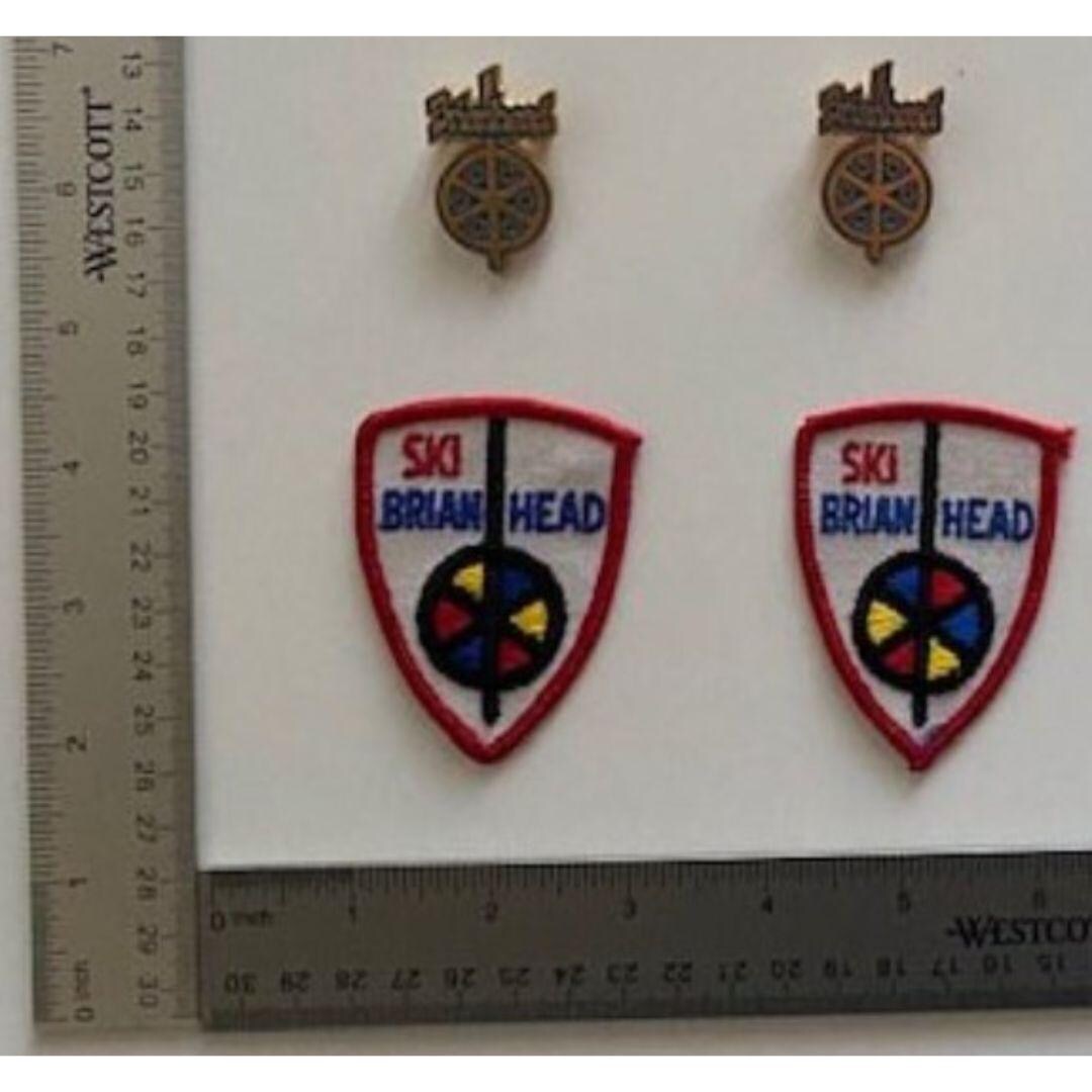 2 Vintage Ski Brian Head Patches and 2 Brian Head Pins. Utah. Mountain ...