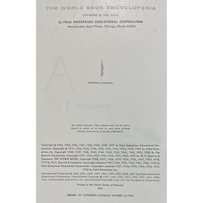 1965 World Book Encyclopedia 20 Volume Set Field Enterprises Education ...