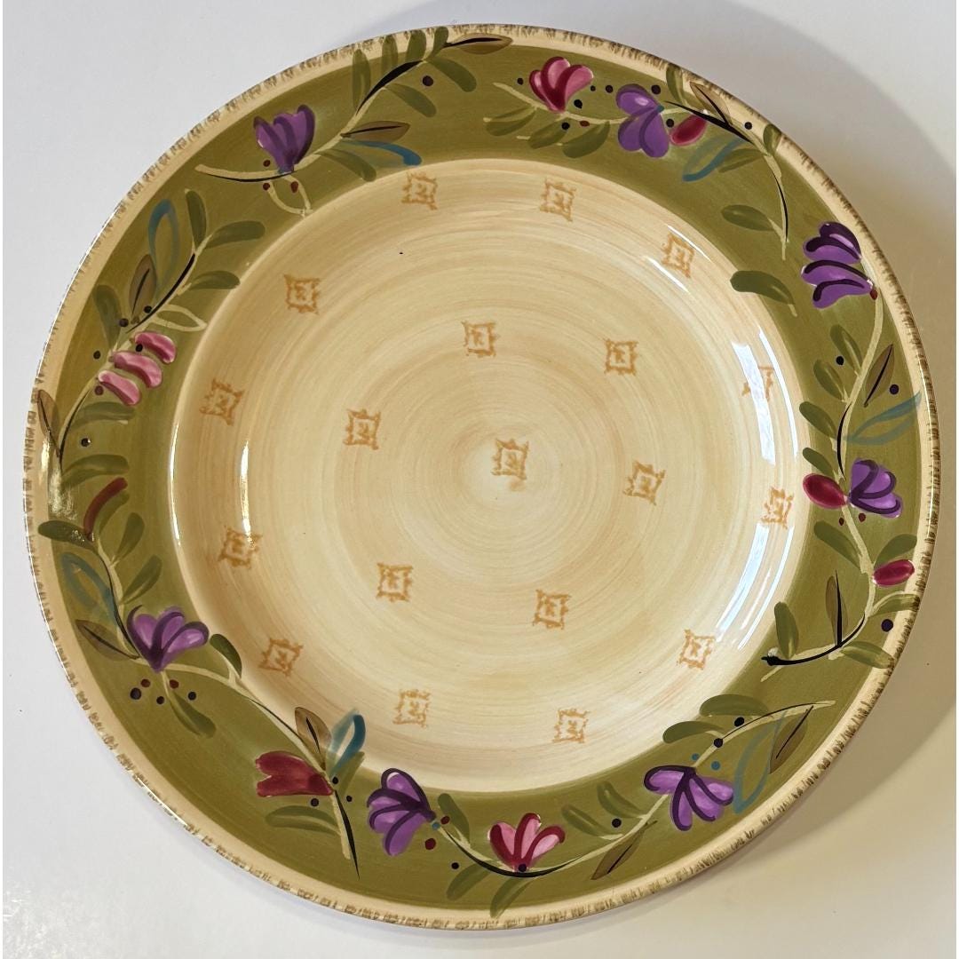 2 Bella Ceramica Pastis Dinner Plates Flowers Floral - Etsy