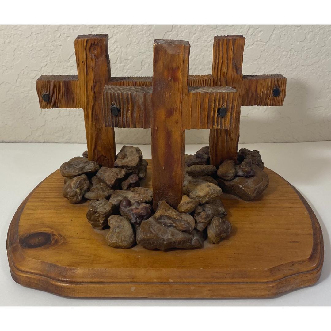 Vintage Wooden 3 Crosses Religious Christian Golgotha Calvary Jesus ...