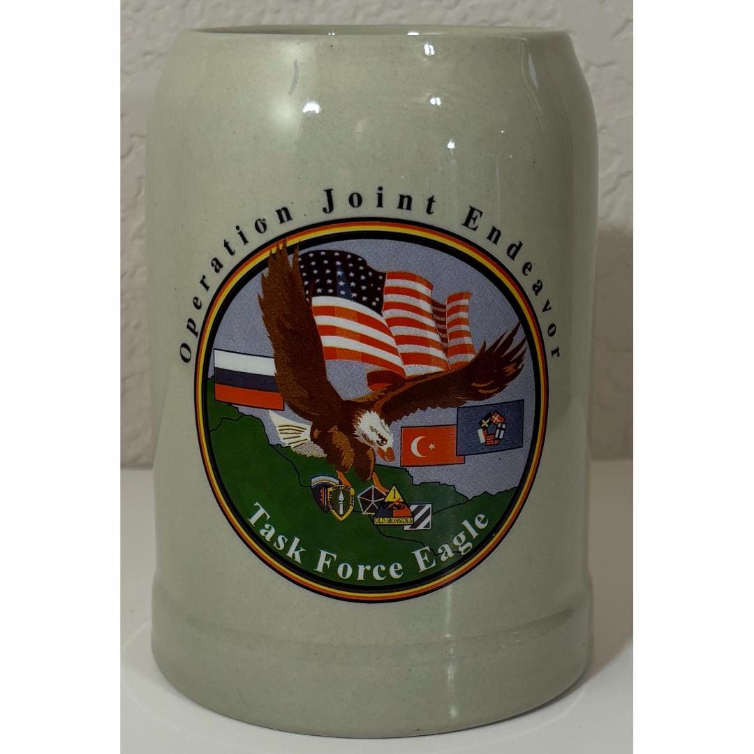 Vintage Operation Joint Endeavor Task Force Eagle Mug NATO IFOR Bosnia ...