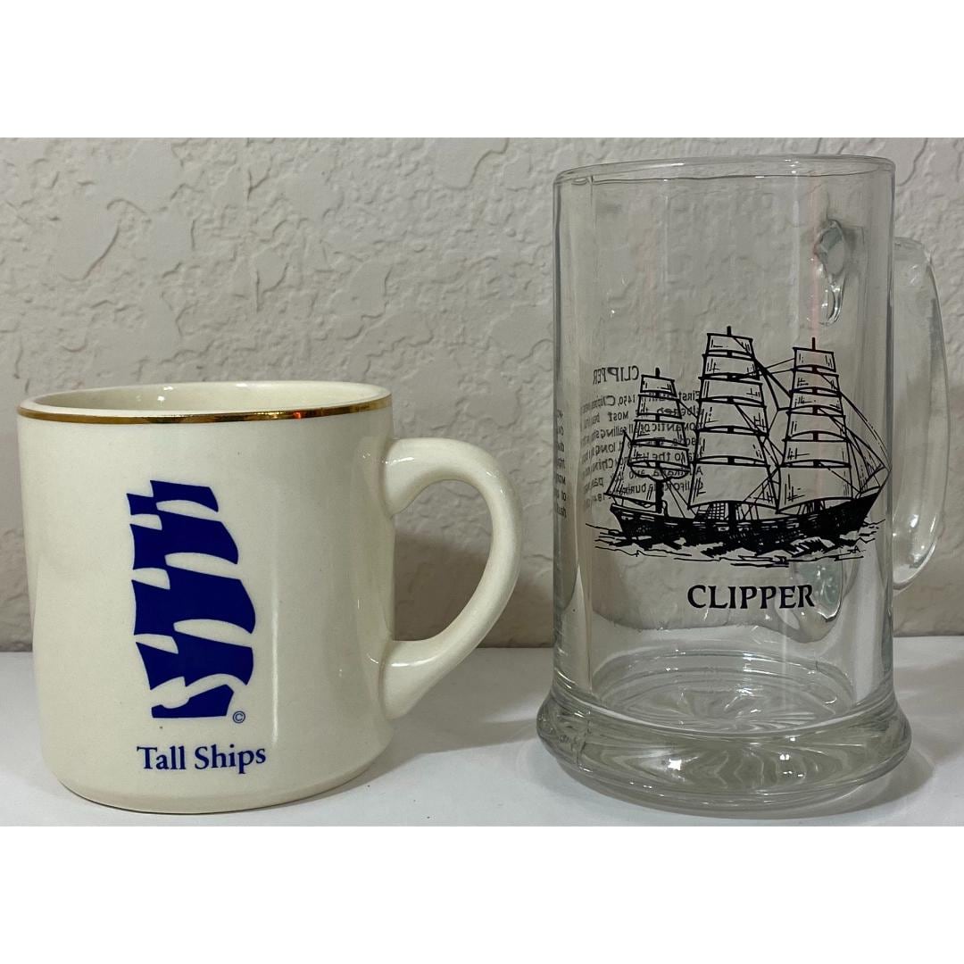 Vintage Tall Ships & Clipper Mugs Nautical Ocean Sea Marine Boat Ship ...