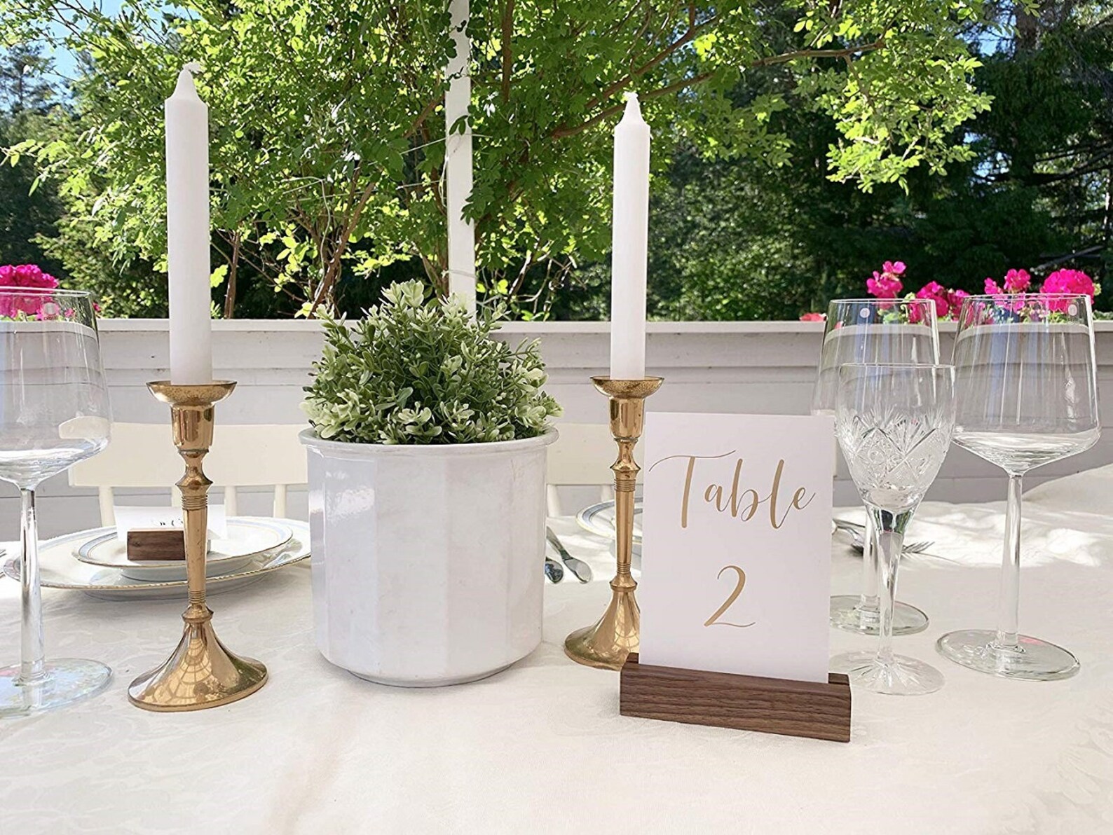 Rustic Walnut Wood Table Number Holder Wooden Place Card | Etsy