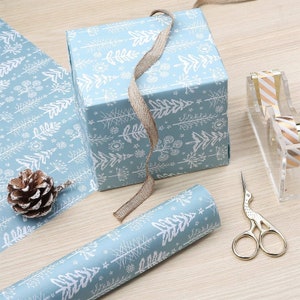 6 Festive Design Christmas Wrapping Paper Precut 18 Sheets, Blue Silver ...