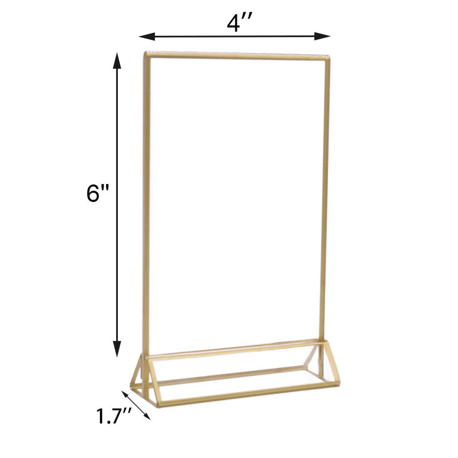 Acrylic Sign Holders With Gold Border 4x6 Double Sided Clear - Etsy