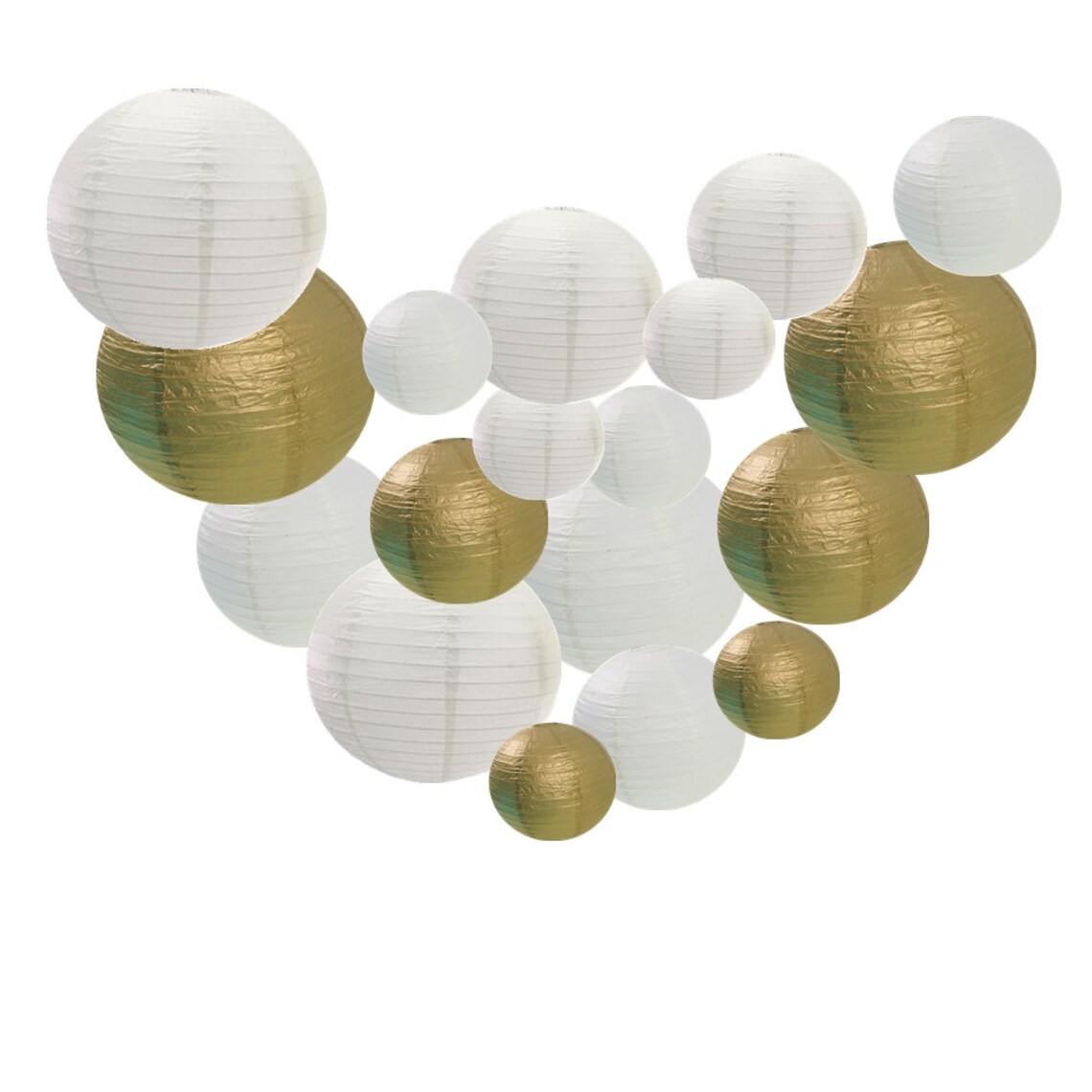UNIQOOO 18pcs Gold Paper Lantern Set5 Assorted Sizereusable | Etsy