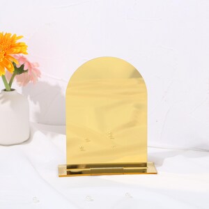 Acrylic 5x7 Gold Mirror Arch Table Sign for Wedding With Holders, 1/8 ...